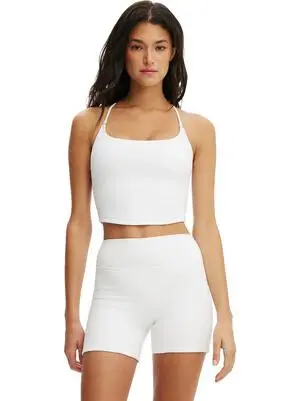BODY Active Ultra Soft Cropped Twist Back Tank - White