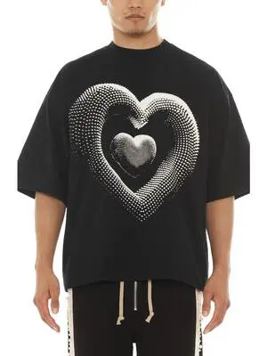 CULT OF INDIVIDUALITY Heart Cotton Graphic T-shirt - Black