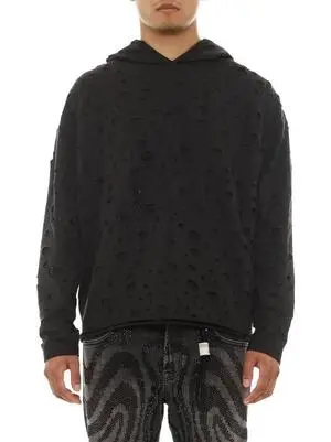 CULT OF INDIVIDUALITY Signature Holes French Terry Pullover Hoodie - Vintage Charcoal