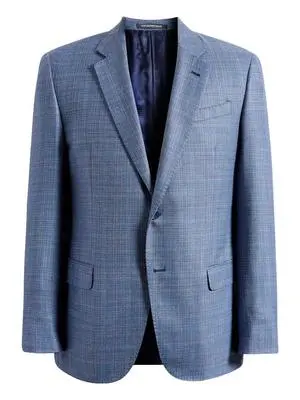 EMPORIO ARMANI Slub Mélange Wool & Silk Blend Sport Coat