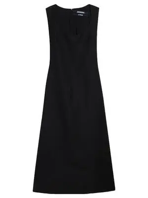 Jacquemus Tablier Linen Blend Midi Dress - Black