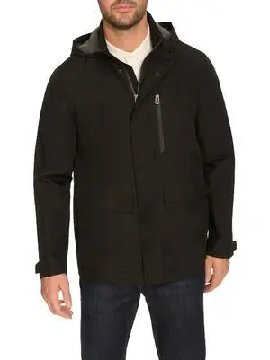 Cole Haan Water Resistant Hooded Windbreaker - Black