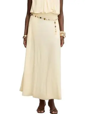 Sam Edelman Gathered A-line Midi Skirt - Almond