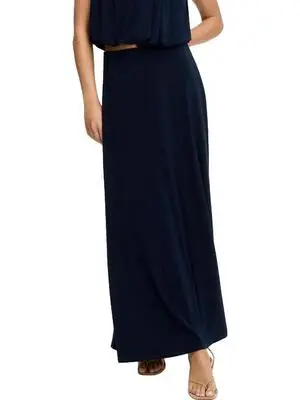 Sam Edelman Gathered A-line Midi Skirt - Navy
