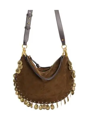 Isabel Marant Oskan Soft Medallion Suede Shoulder Bag - Bronze