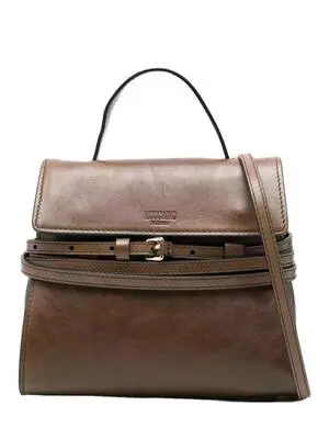 Moschino Small Buckle-strap Tote - Brown