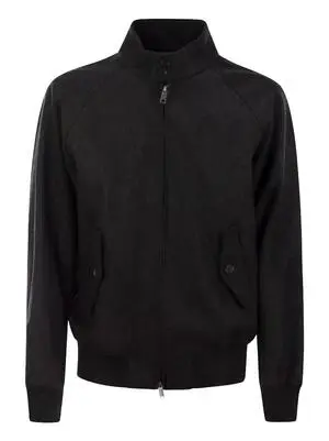 BARACUTA G9 Melton Zip Bomber Jacket - Grey