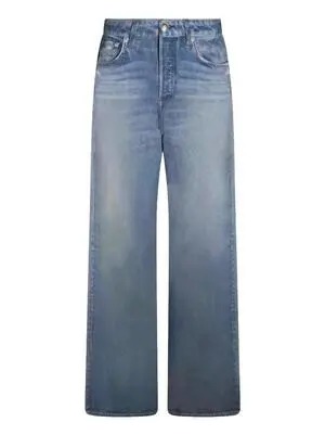 Rag & Bone Wide Leg Button Jeans - Blue
