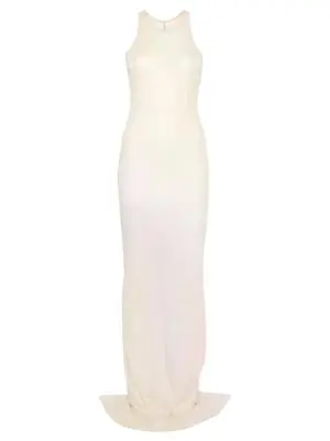 Rick Owens Crew Neck Racerback Maxi Dress Neutrals