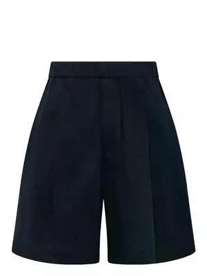 LANEUS Elasticated Embroidered Shorts - Blue