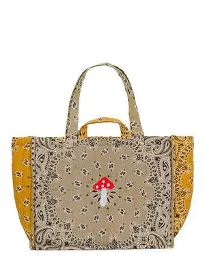 CALL IT BY YOUR NAME Maxi Cabas Matelasse Embroidered Shoulder Bag - Beige
