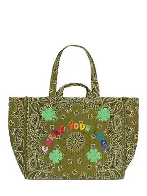 CALL IT BY YOUR NAME Maxi Cabas Matelasse Embroidered Shoulder Bag - Bronze