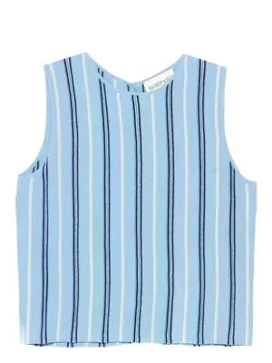 Eric Bompard Striped Sleeveless Top - Blue