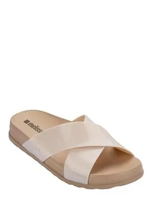 Melissa Cozy Cross Slides - Beige