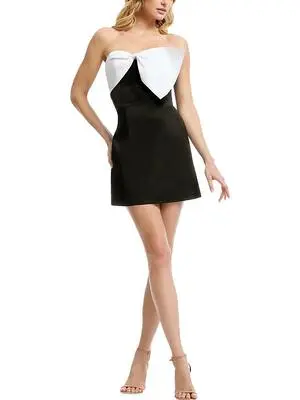 Dress The Population Ollie Strapless Mini Dress - Black-off