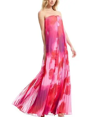 Dress The Population Kelston Strapless Pleated Dress - Blush Multi