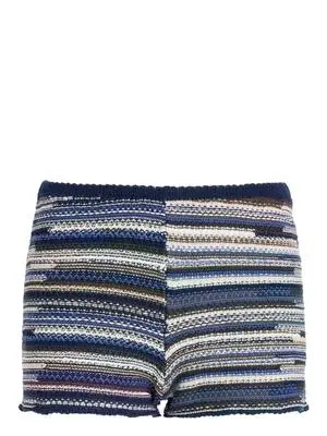 Proenza Schouler White Label Knit Striped Shorts - Blue