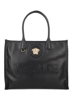 Versace Tote Bag With Logo - Black