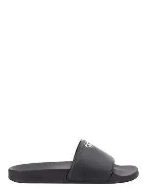 DIESEL Sa-bloop Slipper With Logo - Black