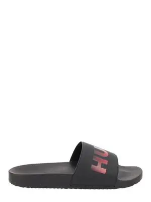 Hugo Logo Slipper - Black