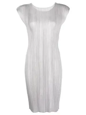 Issey Miyake Pleated Short Dress - Grey