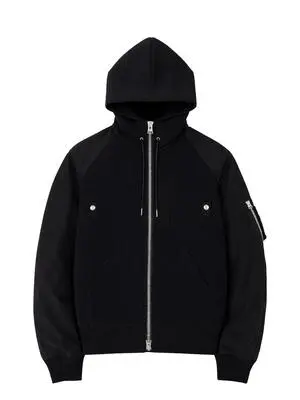 Sacai Hooded Zip-up Jacket - Black