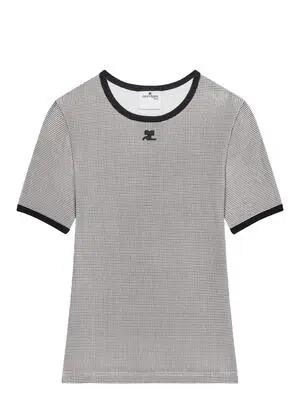 COURREGES Contrast T-shirt - Black