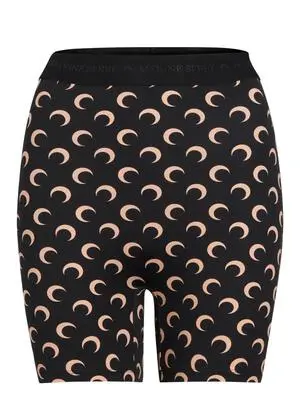MARINE SERRE Printed Bike Shorts - Black