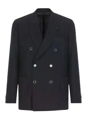 LARDINI Double-breasted Blazer - Blue