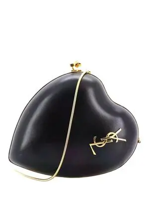 Saint Laurent Love Heart Chain Box Clutch - Black