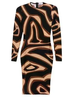 Emilio Pucci Labirinto Wave-print Dress - Black