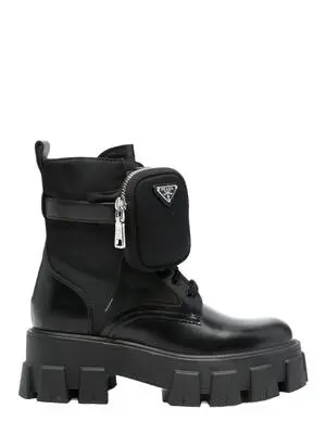 Prada Monolith Combat Boots - Black