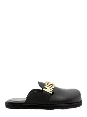 Moschino Leather Mules - Black