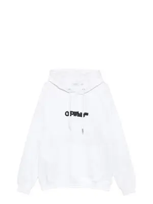 Off-White Hoodie With Kangaroo Pocket - White