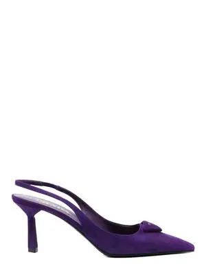 Prada Camoscio Slingback Pumps - Purple