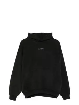 Balenciaga Logo-print Hoodie - Black