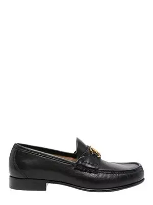 Valentino Garavani Vlogo Signature Leather Loafers - Black