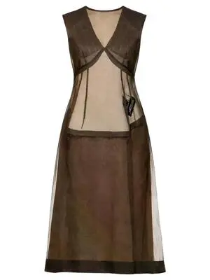 UNDERCOVERISM V-neck Panelled Midi Dress - Brown