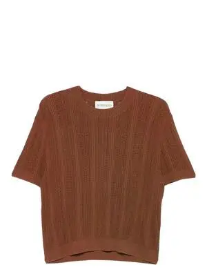 Eric Bompard Round-Neck Knitted T-Shirt Brown