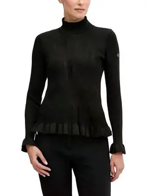 NEWLAND Ruffled Roll-neck Top - Black