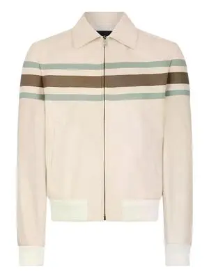 Dsquared2 Striped Leather Jacket - Neutrals