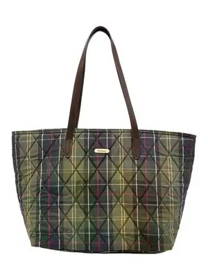BARBOUR Tartan Pattern Quilted Shoulder Bag