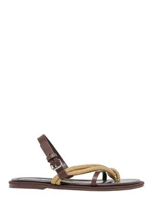 DOLCEVITA REED Braided Strap Sandals Dk Brown Leather
