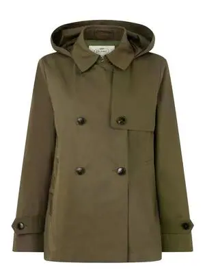 Herno Hooded Double-breasted Coat - Green