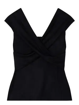 Emporio Armani Draped Strapless Top - Black