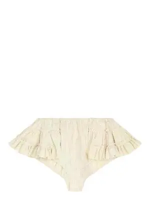 Dries Van Noten Ruffled Micro Shorts - Neutrals