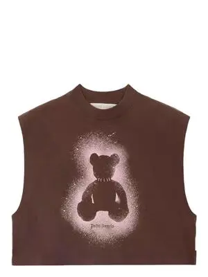 Palm Angels Bear-print Boxy Tank Top - Brown