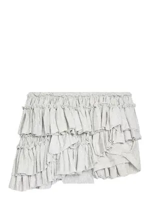 Dries Van Noten Ruffled Hem Shorts - Grey
