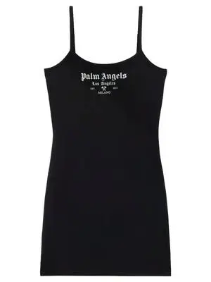 Palm Angels Milan La Logo-detail Mini Dress - Black