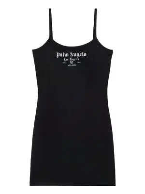 Palm Angels Milan La Logo-detail Mini Dress - Black